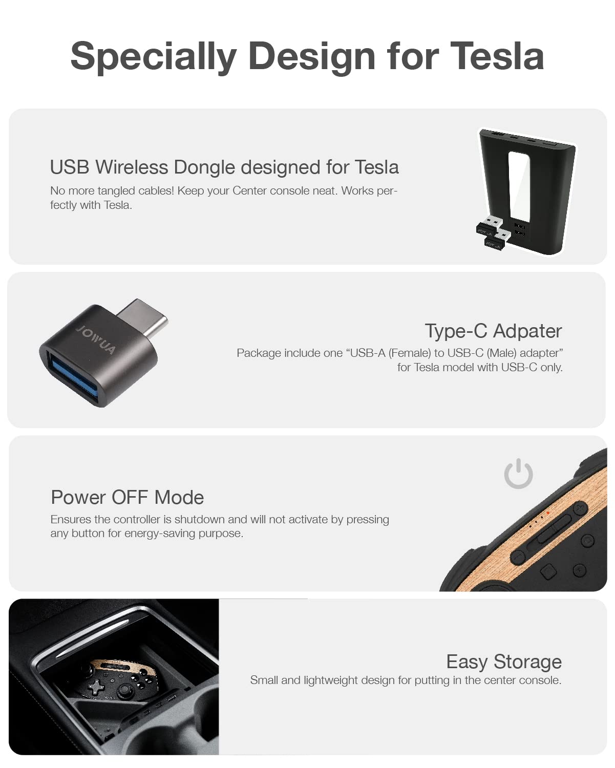 Jowua Multi-Device Wireless Controller Compatible for Tesla Model 3/Y/S/X/cybertruck Compatible for Switch, one controller set, SPECIAL PROGRAMMED and DESIGN FOR TESLA, Compatible for T (BLACK) [nintendo_switch,windows,ios,android]