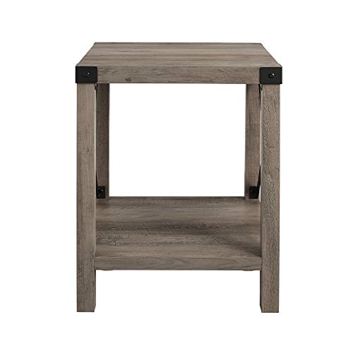 Walker Edison Sedalia Modern Farmhouse Metal X Side Table, 18 Inch, Grey Wash
