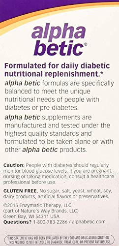Alpha Betic Once Daily Multivitamin for Diabetics, Gluten Free, Sugar Free, Extended Energy Dietary Supplement, 30 Tablets (3 Pack)3