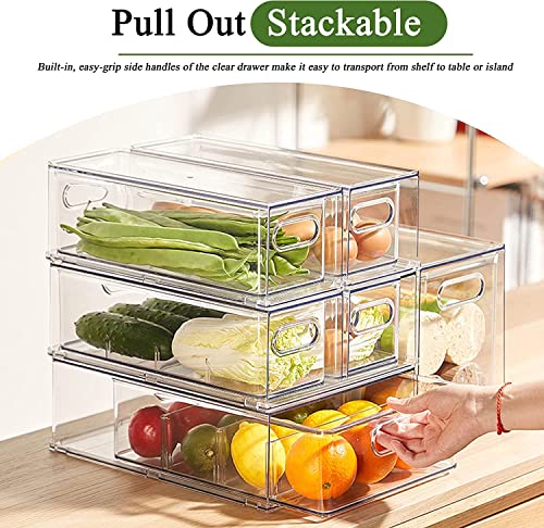 bealy Can Organizer for Refrigerator,Refrigerator Organizer Bins,Extra Large Stackable Fridge Organizer,Pantry, Makeup,Bathroom Organizer