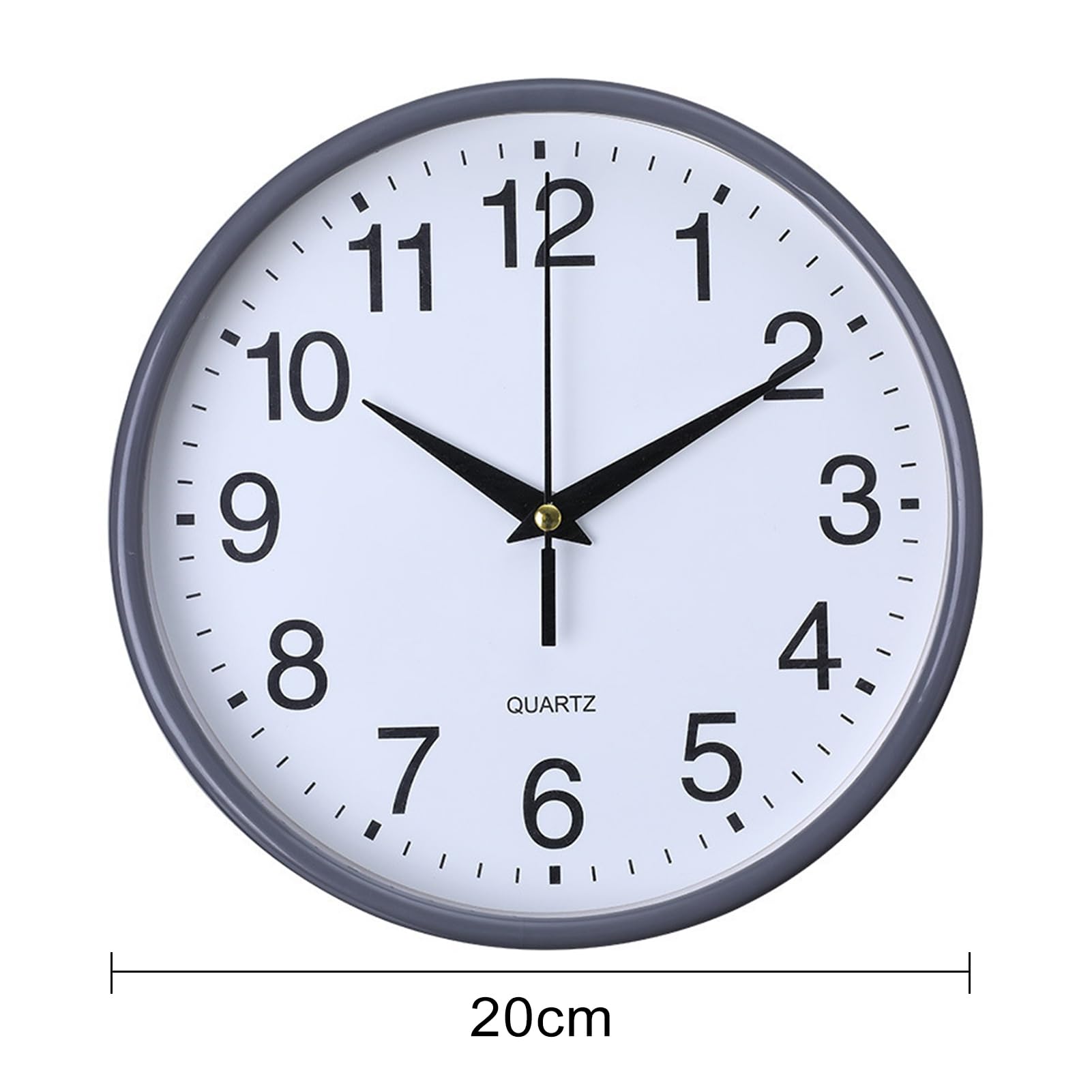 AOKID Trendy Wall Clock Round Wall Clock Simple Style High-Precision Battery Operated Easy-to-Read Non-Ticking Quartz Clock for Wall Decor Wall Clock Grey