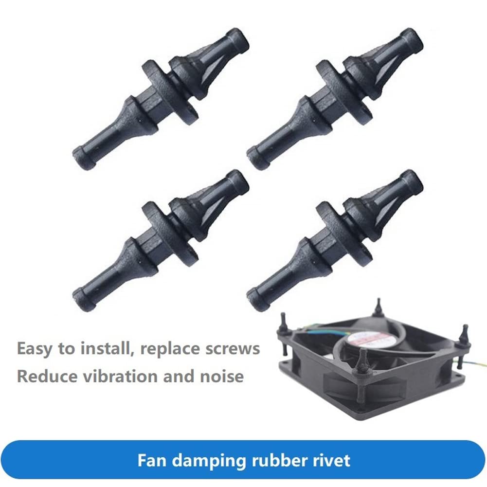 ALONG 50 PCS Computer Fan Mounting Screws Kit, 80/120mm Fan Screws for Replacement Computer Screws, Fan Damping Rubber Rivet/Rubber Case Fan Mounts for PC Fan Reducing Noise