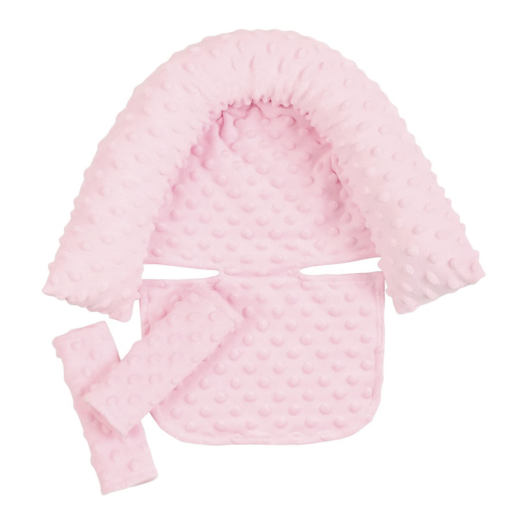 Baby Stroller Head Neck Support Pillow Infant Car Seat Neck Headrest with Seat Belt Strap Covers Newborn Lounger Pillow Babies Bed Mattress Rocker Head Protection for 0-12 Months