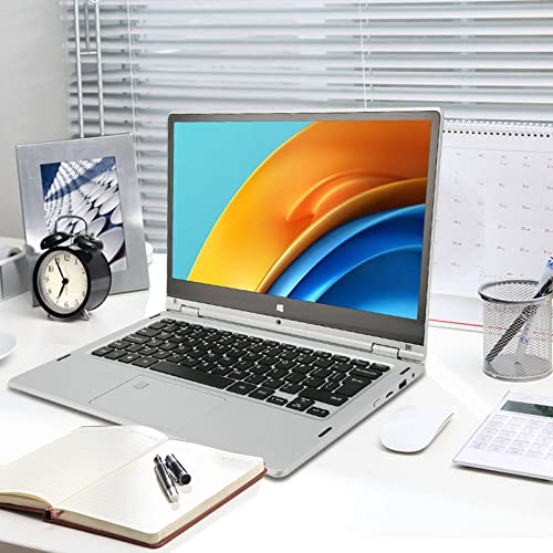 AMONIDA 13.3 Inch Laptop Fingerprint Reader 100-240V IPS Touch Screen 2.4G 5G WiFi 360 Degree Convertible Laptop for Work (16+1TB US Plug)
