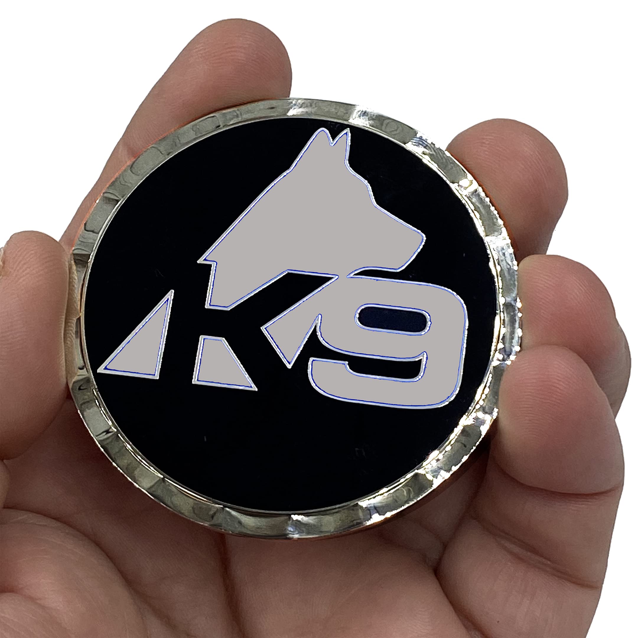 BB-014 K9 Thin Gray Line Challenge Coin Fist Paw Bump Corrections Correctional Officer CO Police