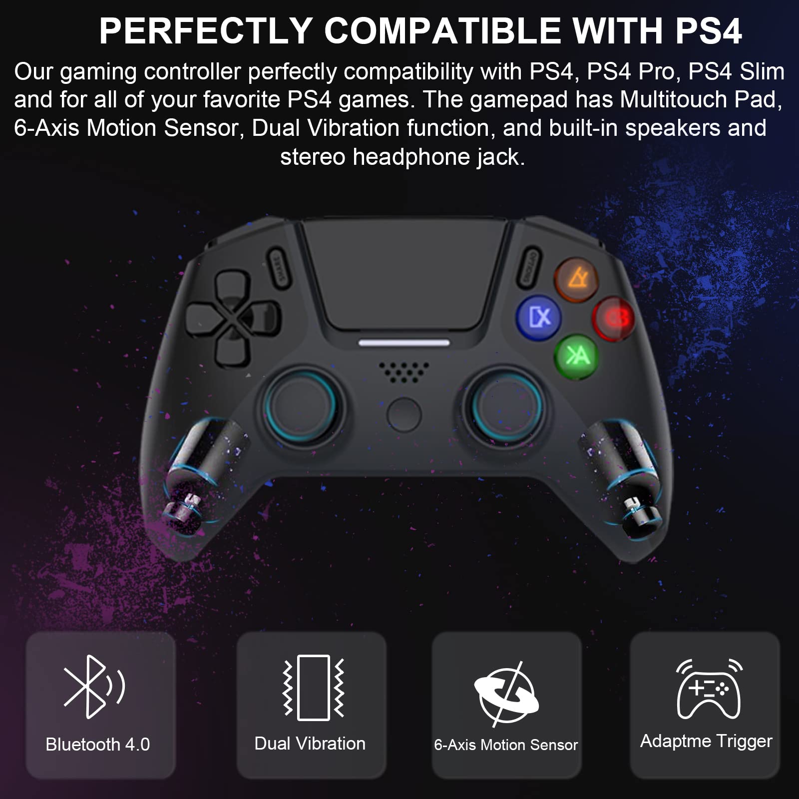 arVin Mobile Gaming Controller for PS4/PS3/PC/iPhone/Android Wireless Gamepad Joystick with Phone Holder for iPhone 15/14/13/12, iPad, iOS, MacBook, Samsung Galaxy, TCL, One Plus, Tablet, COD, Steam