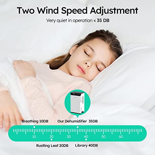 Dehumidifiers for Home - Kitette Dual Semiconductor Dehumidifier for Bathroom Basement Up to 540 sq.ft with 60oz Watertank, Dehumidifier with 1.5m Drain Hose, Auto Defrost and Intelligent Humidity Control
