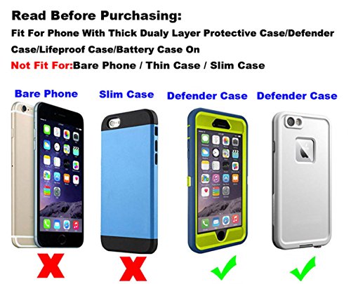 Yuzihan Fit for iPhone 13 Mini 12 Mini iPhone SE 2020 4.7 Inch iPhone 7 6S 6 8 Belt Holster Pouch Premium Leather Fit with Thick Defender Case/Protective Case/Hybrid Armor Case/Battery Case On
