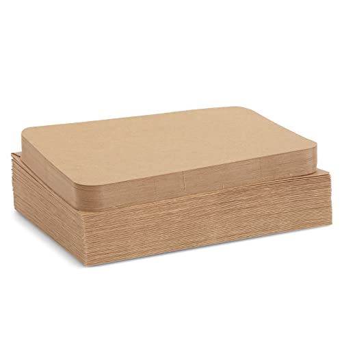 Sustainable Greetings 48 Pack Blank Brown Cards with Envelopes, 5x7 Postcards for Wedding Invitations, Open When Letters (Rounded Corners, A7)