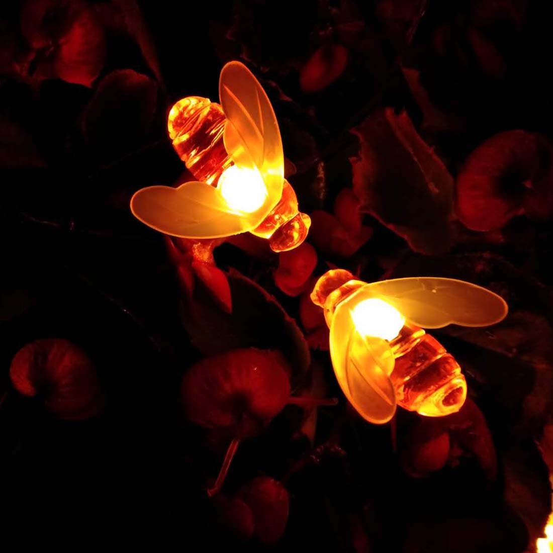 Amants01 Solar Honeybee String Lights, 50 LEDs Solar Powered Bee String Lights Outdoor Honeybee Fairy String Lights for Home,Gardens,Park,Patios Decoration.