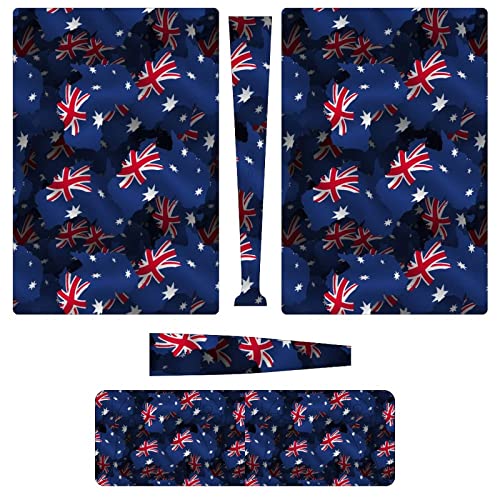 Australian Flag Compatible with PS5 Console and Controller Sticker Skin, Durable, Scratch-Resistant, and Bubble-Free (Digital Version)