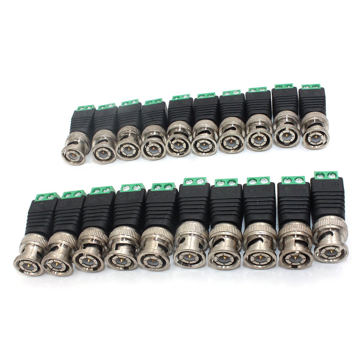 ZRAMO 20 Pcs Q9 Screw Terminal Camera Video BNC Male Balun Adapter Connector for Coax CAT5 CCTV Security Camera