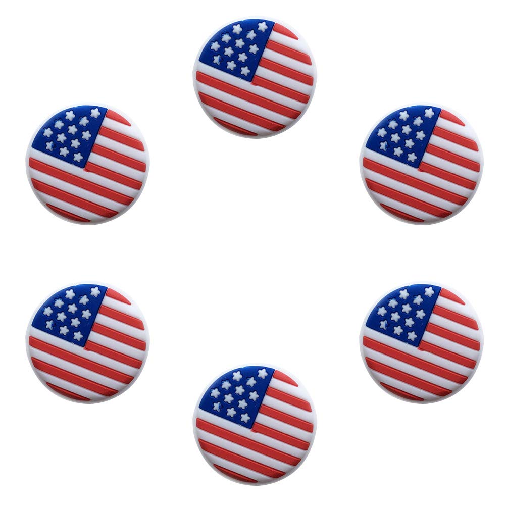 Amosfun 12PCS Tennis Racket Vibration Silicone American Flag Tennis Racquet Shock Absorbers Tennis Racket Strings Dampers for Player