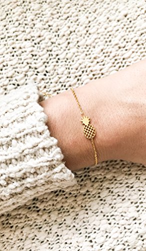 Altitude Boutique Pineapple Bracelet, Hawaii Bracelet, Fruit Bracelet Charms, Tropical Bracelet for Women (Silver)