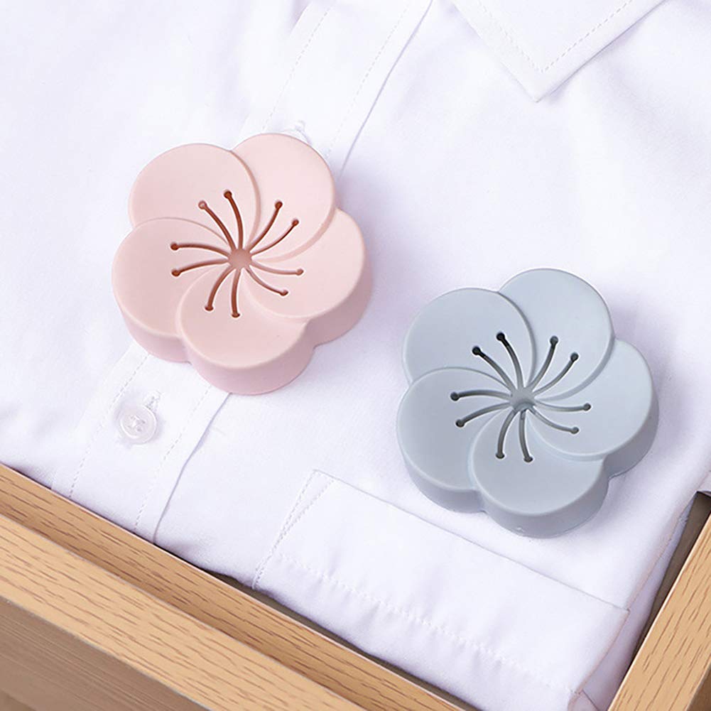 AKOAK 2 Pcs Flower Aromatherapy Box Wardrobe Deodorant Box, Home Bedroom Toilet Toilet Deodorant Aromatherapy Storage Box (Gray)