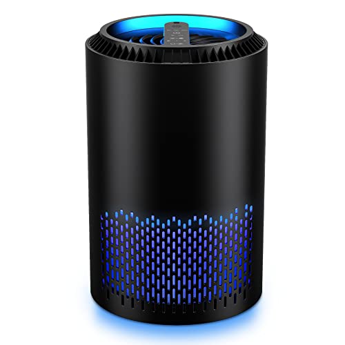 POMORON Air Purifiers, Air Purifier for Bedroom HEPA Air Filter for Smoke Pollen Dander Hair 22dB Quiet Air Cleaner for Home, Bedroom, Living Room, Kitchen - Black