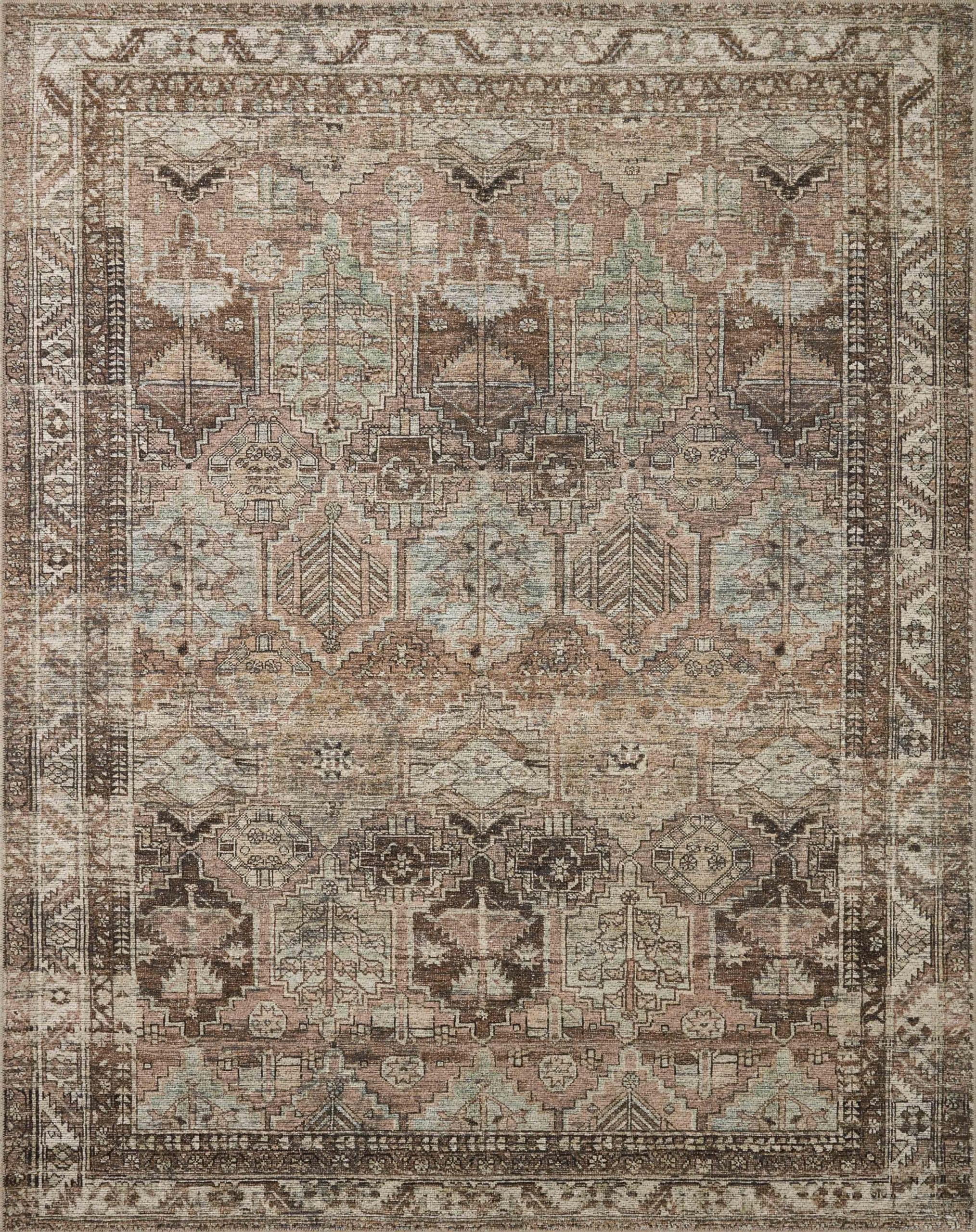 Loloi Amber Lewis Billie Collection, Clay & Sage 2'-0" x 5'-0" Area Rug ā Antique & Distressed Accent Rugs for Living Room, Bedroom, Entryway & Hallway, No Shed High Traffic Area Home Decor Rug