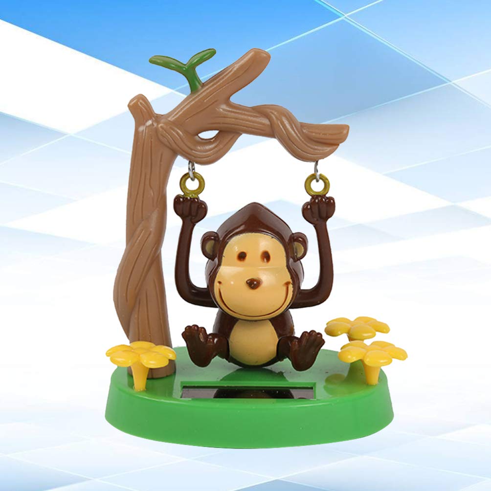Amosfun 2Pcs Solar Powered Dancing Toy Swinging Monkey Bobbleheads Shaking Car Dashboard Ornament for car Interior Decorations Ornament Gift