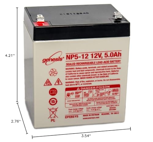 EnerSys Genuine NP5-12 Genesis NP Series 12V 5Ah SLA Battery