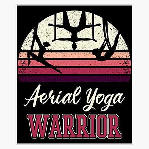 Aerial Yoga Warrior Hammock Mounting Silks Funny Sticker Vinyl Bumper Sticker Decal Waterproof 5"