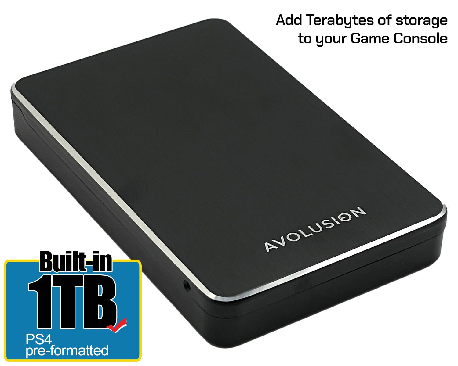 Avoluxion 1TB USB 3.0 Portable External Hard Drive (for PS4 Game Console, Pre-Formatted) - 2 Year Warranty