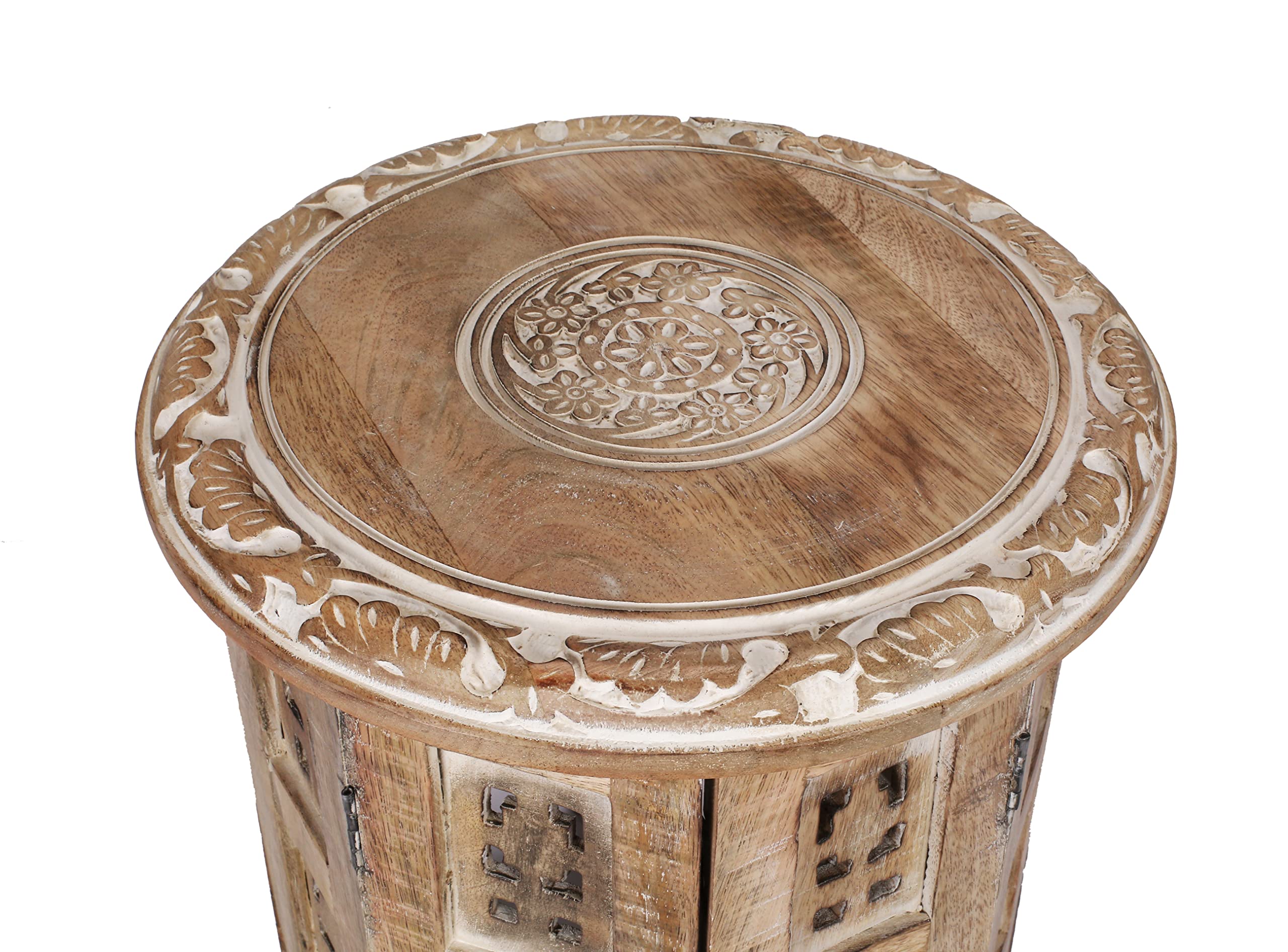 Coffee Table for Living Room, Wooden End Table, Small Side Table, Night Stand, Bedside Table, Entry Table, Side Table for Magazine, Books & Plants -18 x22 White Wash