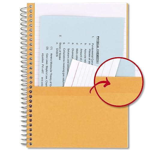 Five Star Small Spiral Notebook, 5 Subject, College Ruled Paper, 180 Sheets, 9-1/2" x 6", Color Will Vary, 1 Count (06184)