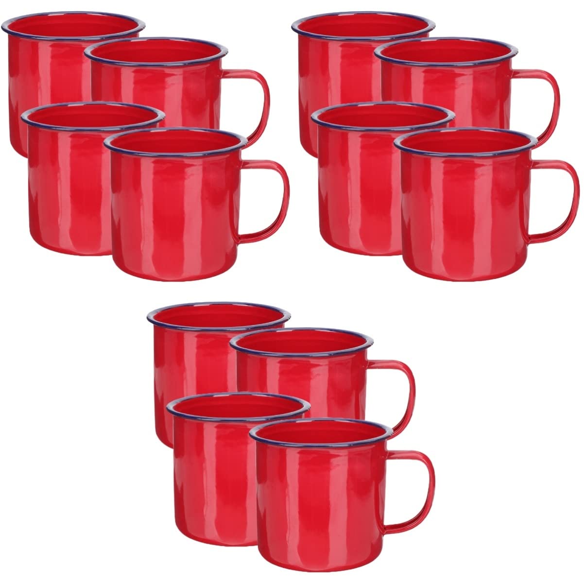 Alipis 12 pcs Teaware Enameled Drink Ml Decorative Drinking Gift Christmas Cup Outdoor Vintage Red Metal Tin Chinese Cups Backing Indoor Household Espresso Travel Enamel for Mug Office