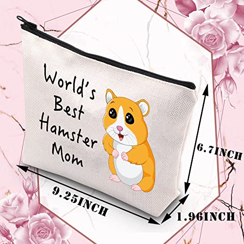 BDPWSS Hamster Makeup Bag World's Best Hamster Mom Hamster Lover Gift Hamster Mom Gift (hamster mom best)