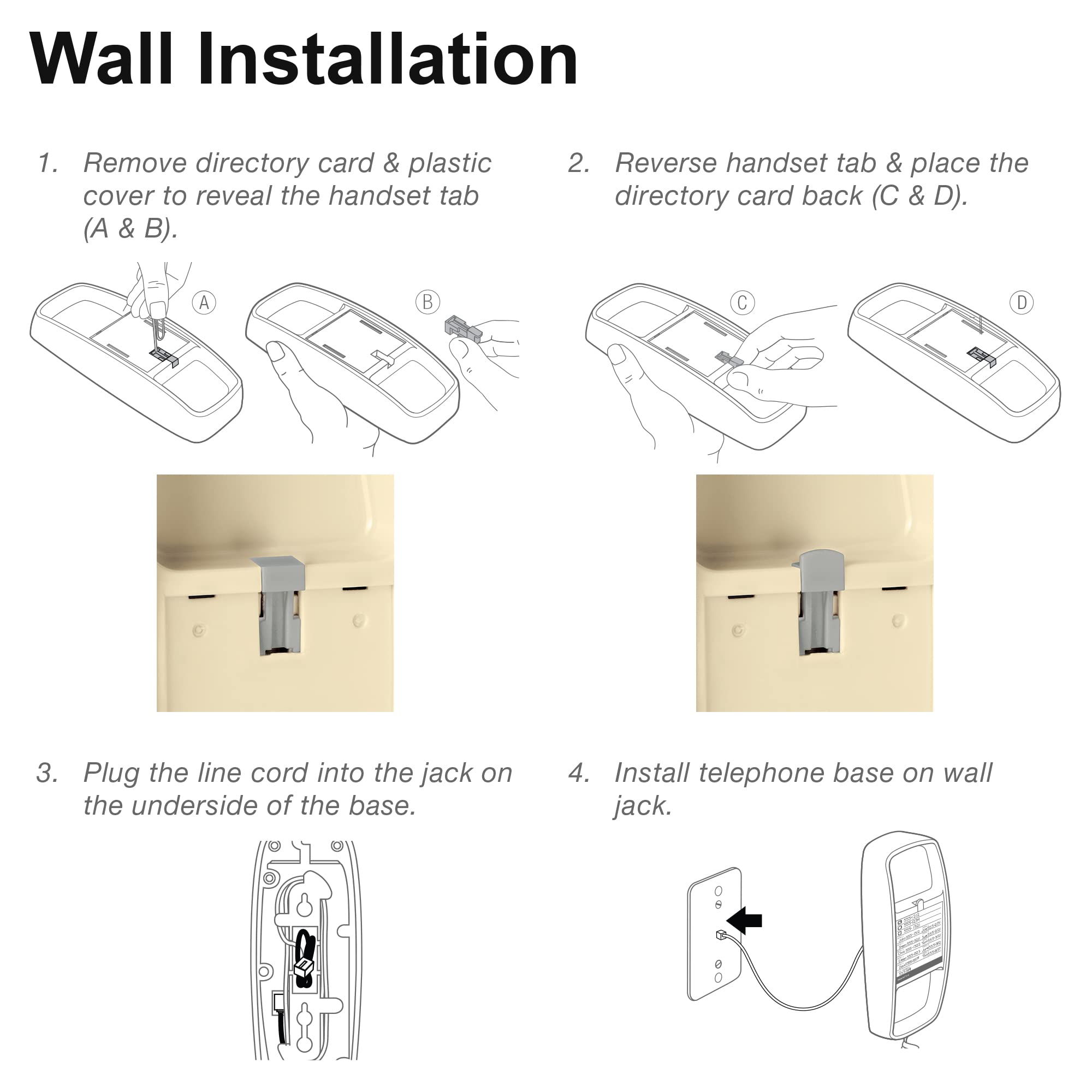 AT&T TRIMLINE 210 Corded Home Phone, No AC Power Required, Improved Easy-Wall-Mount, Lighted Big Button Keypad, 13 SpeedDial Keys, Last Number Redial, Mute, Flash, Volume Control, Beige (Renewed)