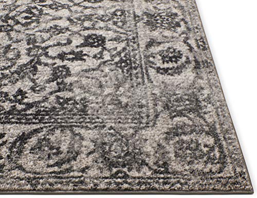 Well Woven Sydney Vintage Sheffield Grey Traditional Oriental Distressed Area Rug 3'3" x 4'7"