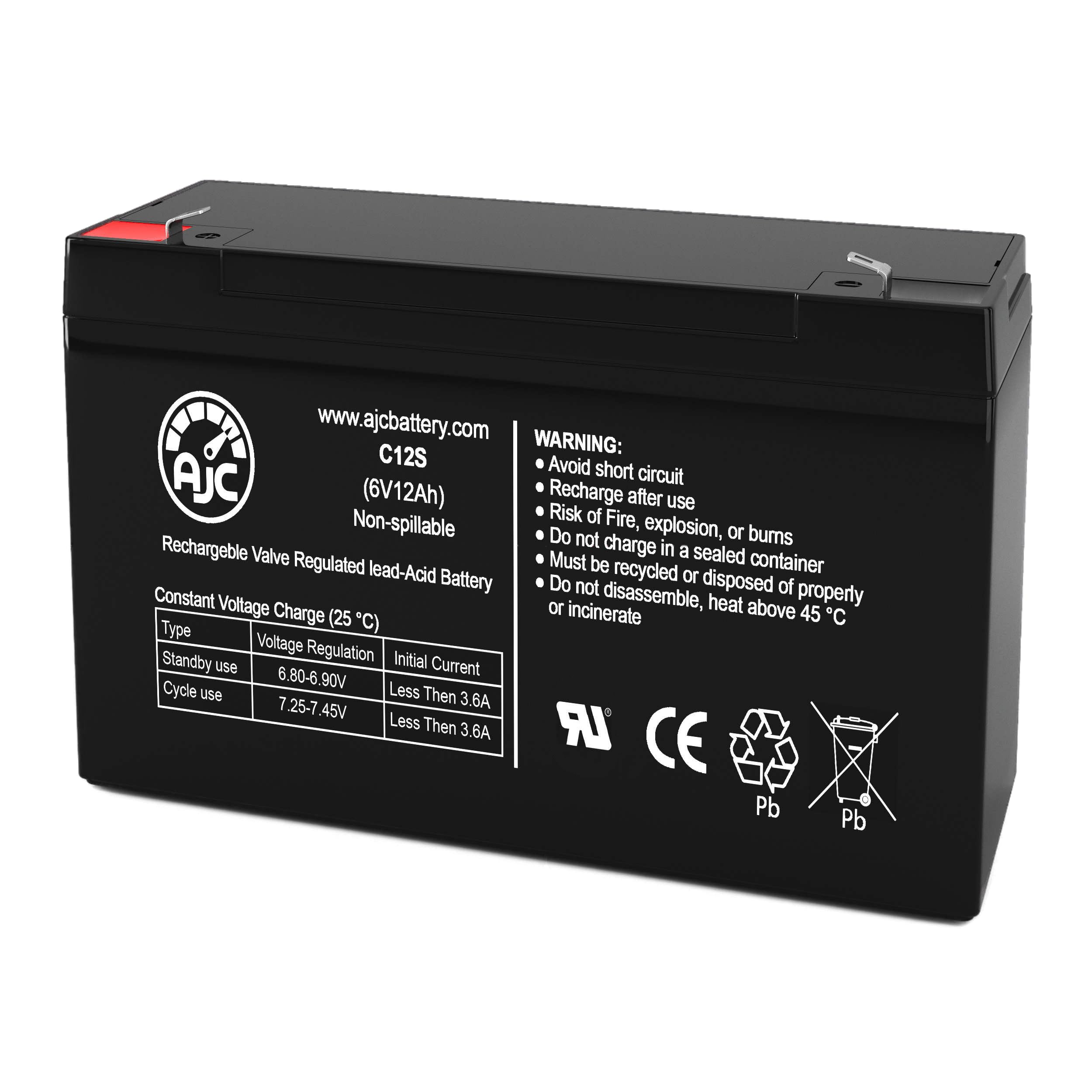AJC Battery Compatible with APC Smart-UPS 600 AP600 AP600RM SU600 6V 12Ah UPS Battery