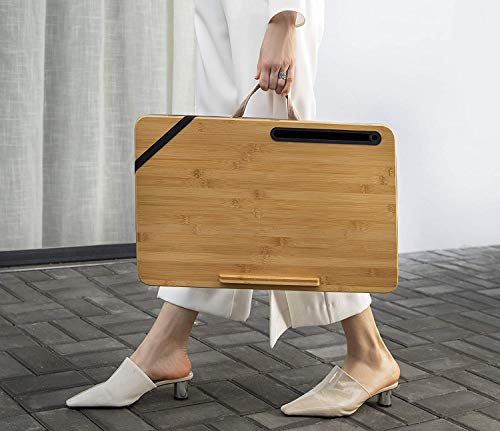 Oversized Lap Desk,wishacc Portable Bamboo Lap Desk Tray for Home Office (Fits up to 17.3” Laptop)