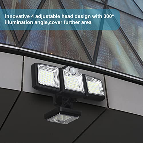 Awaydark Solar Lights Outdoor Motion Sensor Flood Light - Solar Powered Security Lights Outside Waterproof with 4 Lighting Mode Indoor Lights for House - Led Wall Light with Remote & Cord