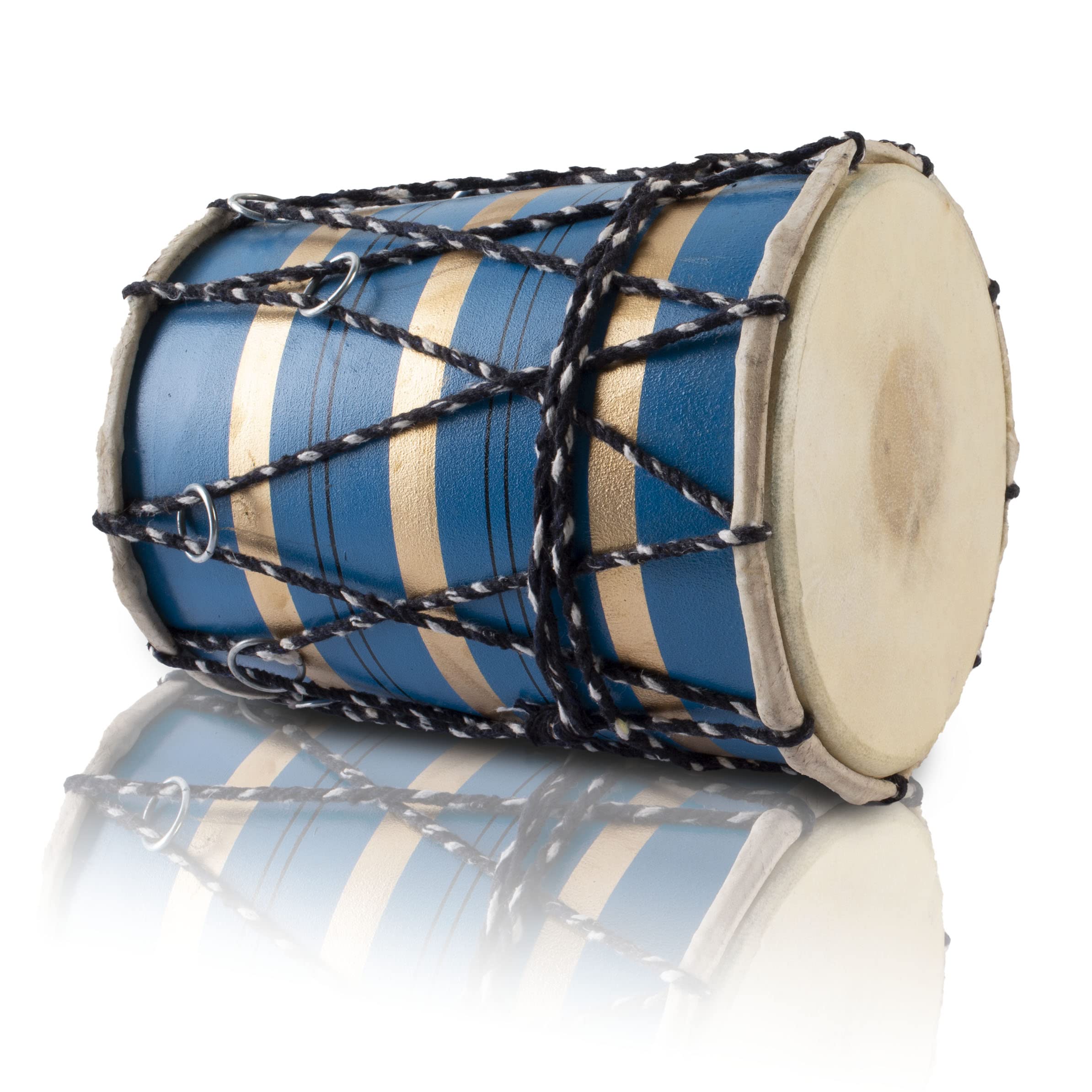 Handmade Wooden & Leather Classical Indian Folk Tabla Drum Set Hand Percussion Drums World Musical Instruments Punjabi Dhol Dholak Dholki 8 x 6 Inches Fun Birthday Housewarming Gift Ideas