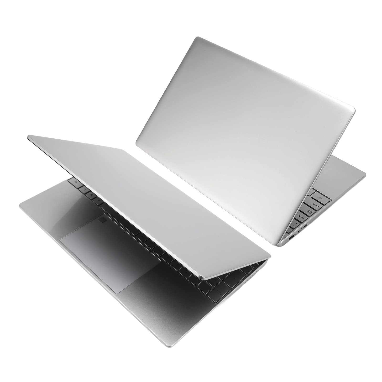 Acogedor 15.6in Laptop for Windows 10 12GB 256GB 4 Cores 4 Threads Fingerprint Unlock Laptop with Backlit Keyboard 100β240V Silver for Windows 10