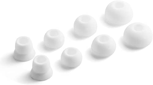 Replacement Silicone Ear Tips Earbuds Buds Set Compatible with for Powerbeats 2 3 Wireless Beats by dre Headphones Earphones, 4 Pairs (White)