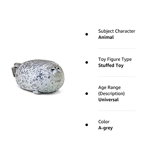 Rainlin Chubby Blob Seal Pillow Plush Animal Toy Stuffed Seal Plushie Cotton Cute Pillow Gray 13.0 inch