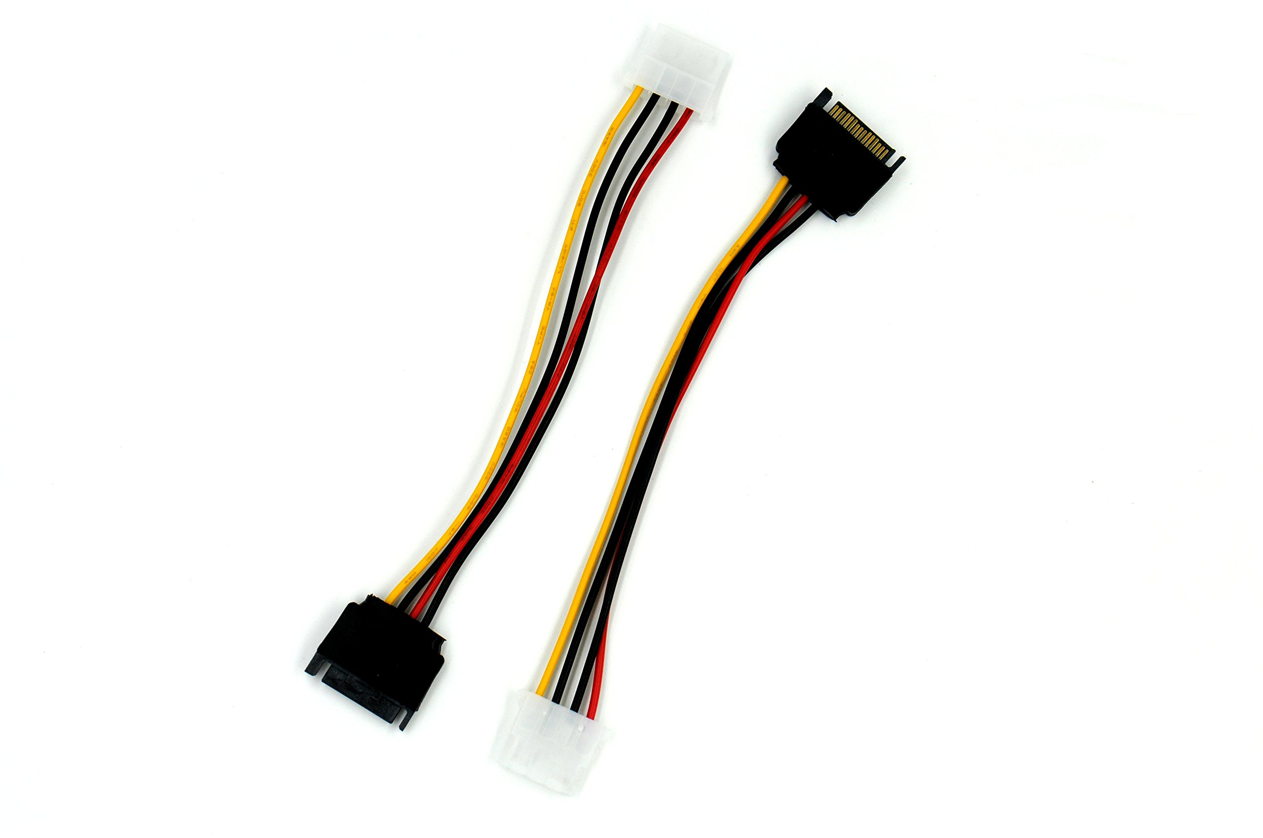 LIQUN SATA Power Adapter Cable 2Pack SATA 15-pin Male to 4-pin Molex Female Power Adapter Cable for IDE Hard Drive 0.66Ft/0.20m