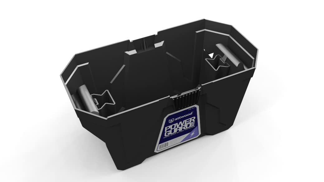Attwood PowerGuard Pro β Marine Grade Weather Resistant Battery Box Designed for Marine, RV, Camping, Solar and More β 24/27 Series Batteries, 9070-7,Black