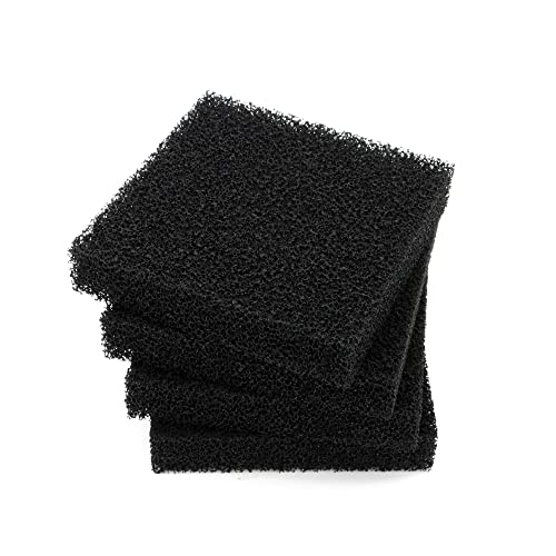 AFACYGN Aquarium Filter Activated Carbon Media Pad Pre Filter Nitrate Remover for Fish Tank Pond Canister Filter (L (12.5x12.5x2.5cm) 4 pcs)