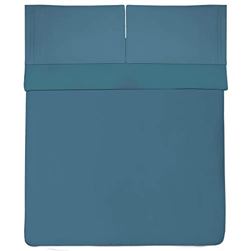 Split King Sheets - Breathable Luxury Sheets with Full Elastic & Secure Corner Straps Built In - 1800 Supreme Collection Extra Soft Deep Pocket Bedding Set, Sheet Set, Split King Size, Teal