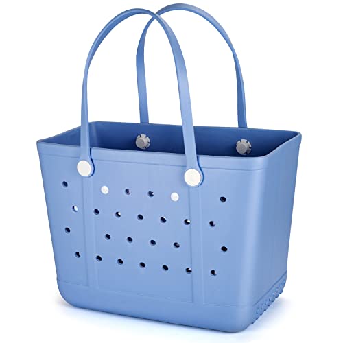 Juyeesm X Large Beach Bag, Oversized Rubber Beach Bag, Washable Open Tote Bag Durable Tote Travel Bags for Outdoor Sport