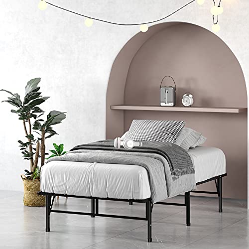 ZINUS SmartBase Compack Mattress Foundation / 14 Inch Metal Bed Frame / No Box Spring Needed / Sturdy Steel Slat Support, Twin