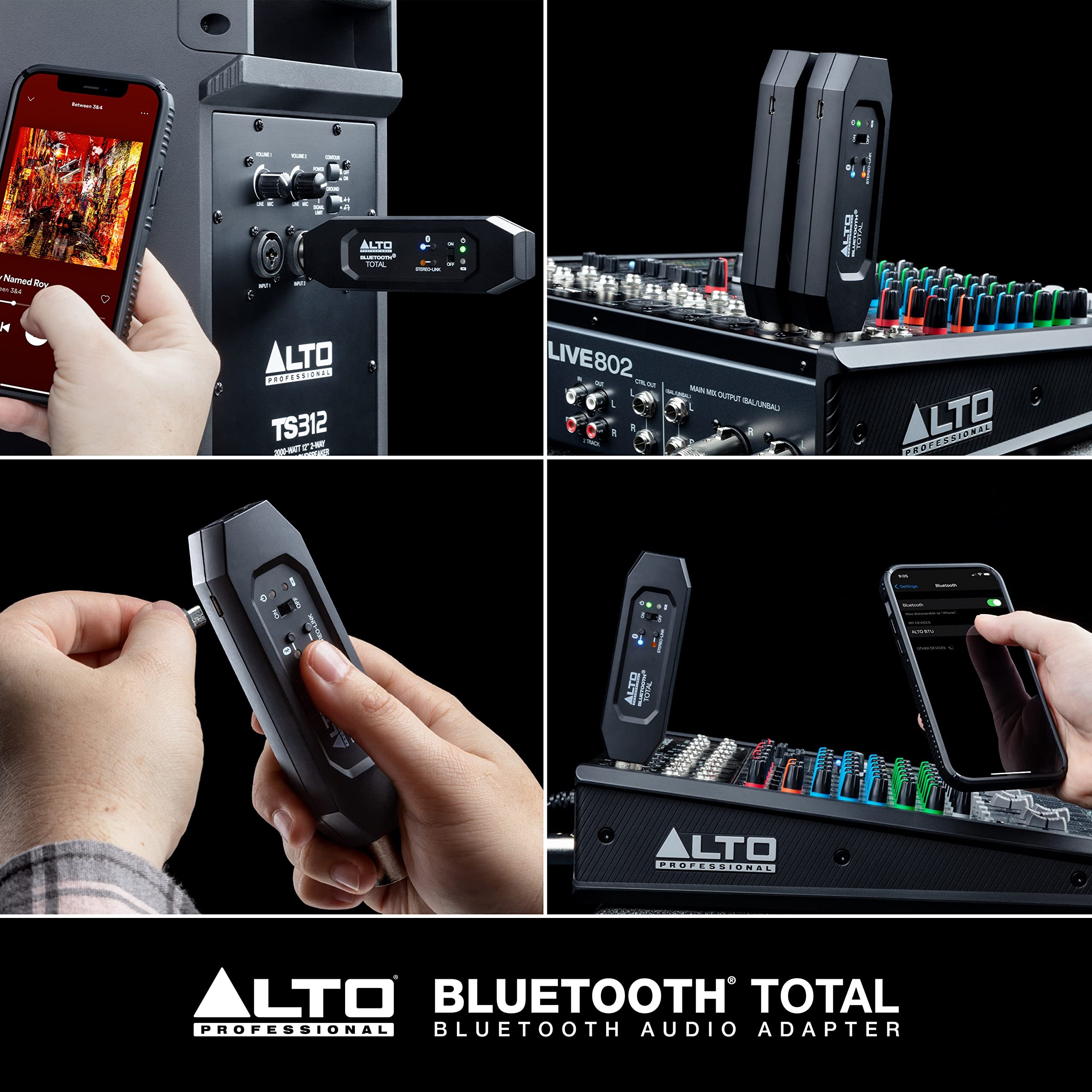 Alto Professional Bluetooth Total 2 - XLR Equipped Rechargeable Bluetooth Receiver For Mixing Desk / Audio Mixer Setups and Active PA systems