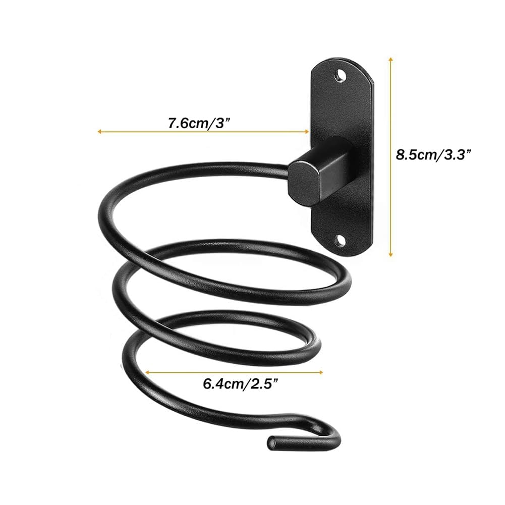 Bathroom Hair Dryer Holder Wall Mounted Holders Blow Dryer Mount Hanger Bracket for Stainless Steel Swivel Storage Rack Stand Silver