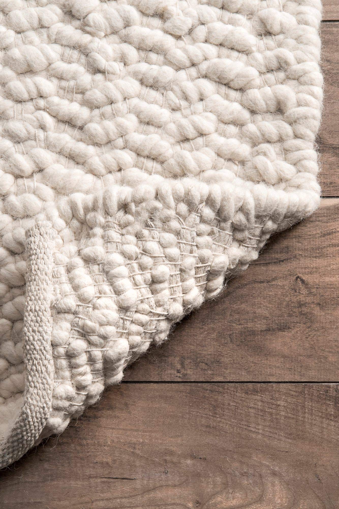 nuLOOM Glendora Hand Woven Chevron Area Rug, 8' 6" x 11' 6", Ivory