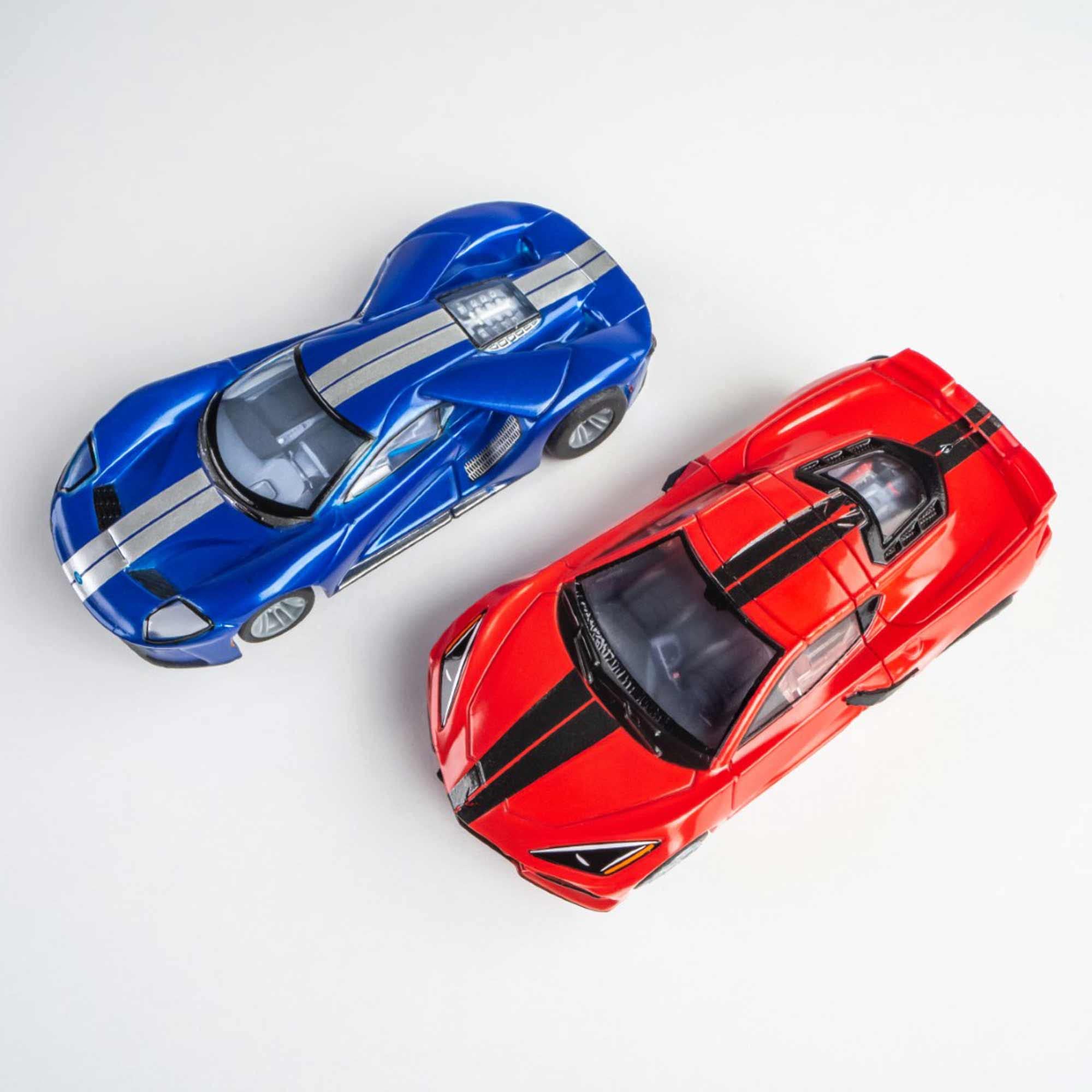AFX/Racemasters Super Cars Set15ft TrackMega G+ ChassisTri-Pack AFX22032 HO Slot Racing Sets