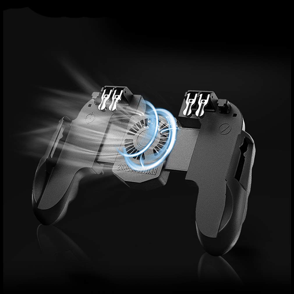 EMISH Mobile Game Controller Gamepad with Power Bank and Cooling Fan Trigger Aim Button L1R1 L2R2 Shoot Joystick for 4.7-6.5" iPhone Android Phone Accesorios (H9)