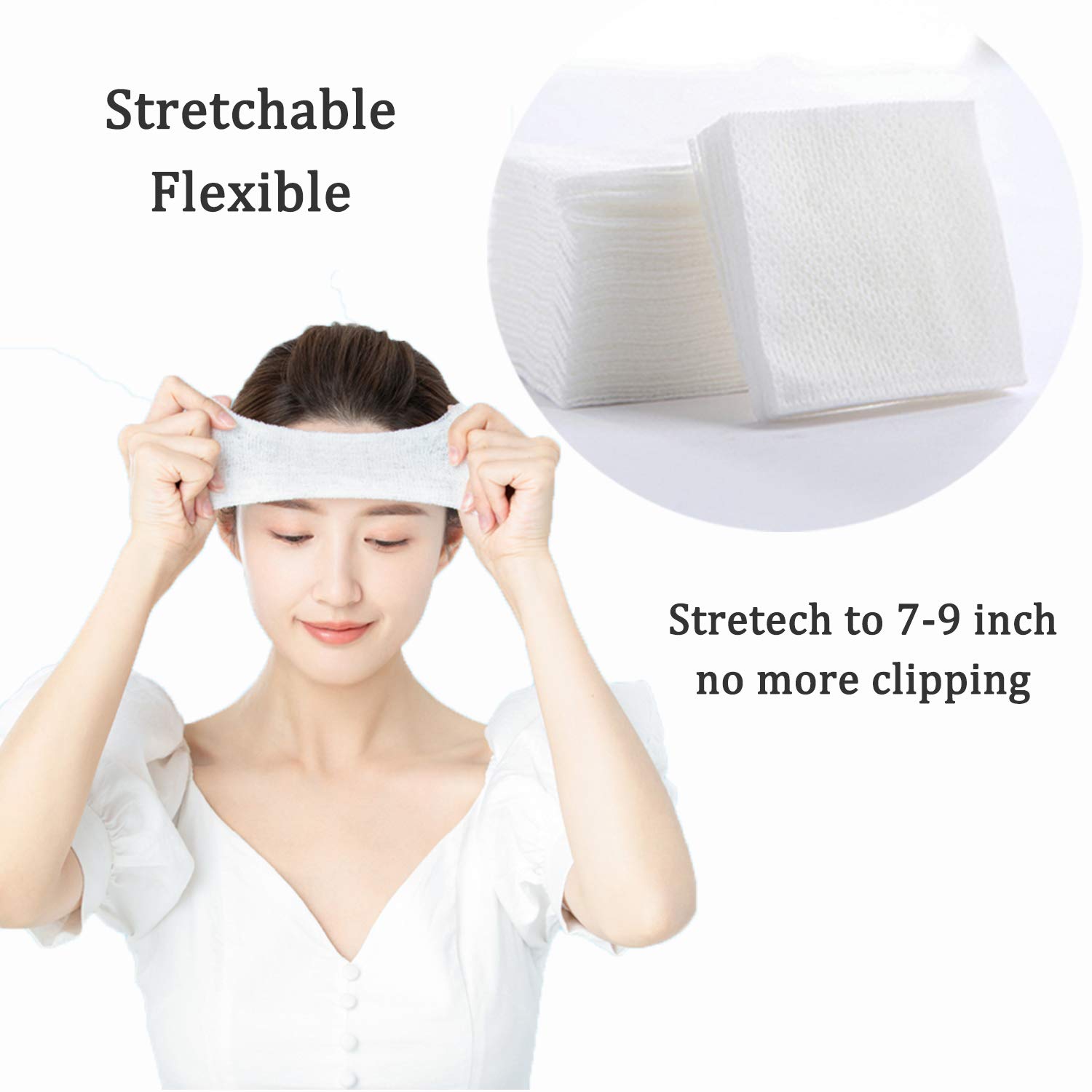 ALANDEN Stretchable Cotton Pads,Face Wet-Apply Bath Facial Soft Pure Cotton,Water-Saving Absorbent Cotton Rounds,For Face Makeup Removal Nail Polish Removal(200 Count)